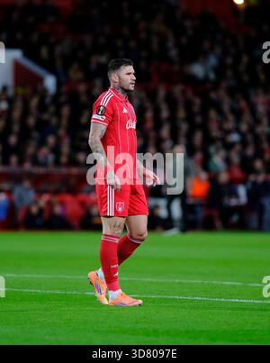 Morato of Nottingham Forest seen in action during the Premier league ...