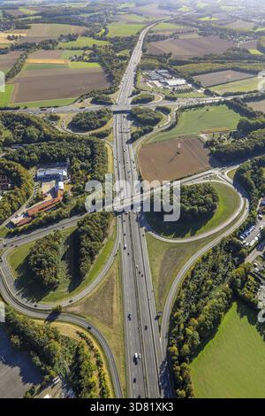 Aerial view, Autobahn junction B1 and Autobahn A1, interchange Dortmund ...