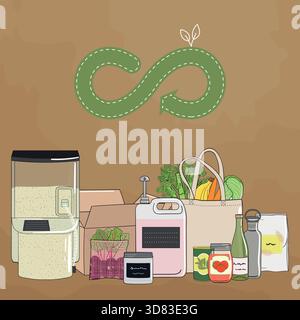 Concept of sustainable packaging solution. Circular Reusable Packaging ...