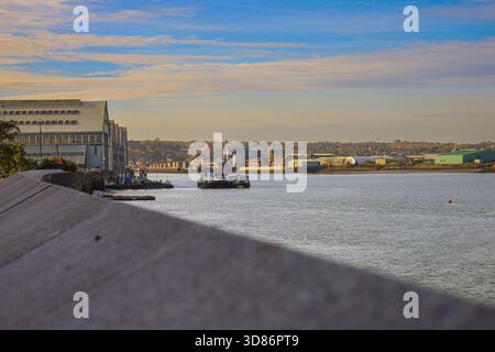 England Coastal Path route alongside Chatham Historic Dockyard and ...