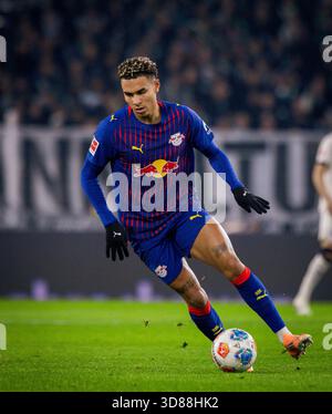 Antonio Nusa (7, RB Leipzig). LEIPZIG, GERMANY - JANUARY 17: Bundesliga ...