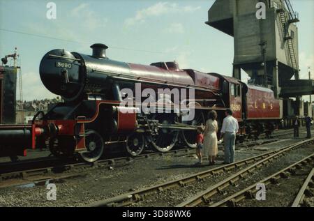 L.M.S. Locomotive Leander, 5690, at Steamtown, Carnforth in 1979 Stock ...