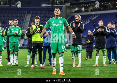 Malick Thiaw of Newcastle United celebrates his goal to make it 2-0 ...