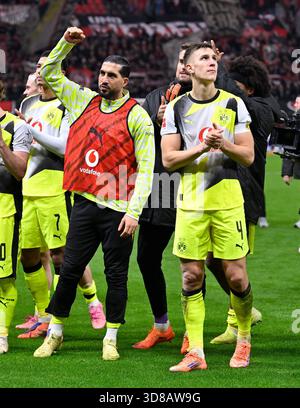 from left: Nico Schlotterbeck, Emre Can (Dortmund) after the game ends ...