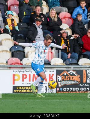 34, Ben Whitfield of Barrow AFC on the ball during the Sky Bet League 2 ...