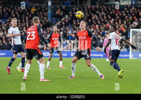 Kal Naismith (3) of Luton Town (right) celebrates after he scores his ...