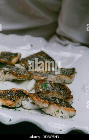 Deliciously Grilled Fish Served With Fresh Greens and Vibrant Flavors ...
