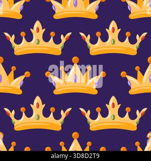 Princess Crown. Seamless repeating pattern. Diadem princess isolated on ...