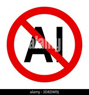 Artificial intelligence and prohibition sign Stock Photo - Alamy