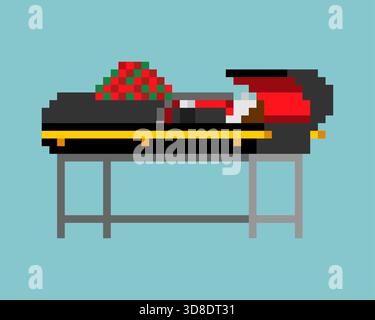 Pixel art grid. Red cross pattern. Vector design Stock Vector Image ...