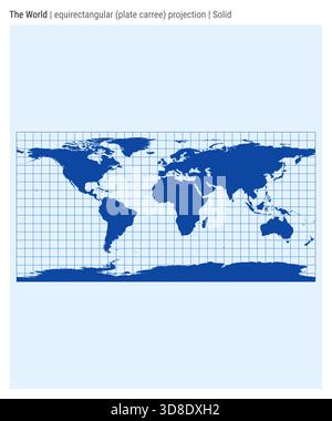 World Map. Equirectangular (plate carree) projection. Futuristic world ...