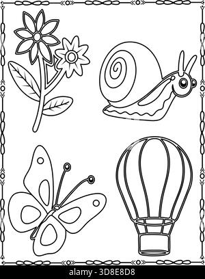 Adorable butterfly coloring page with floral elements, ideal for ...