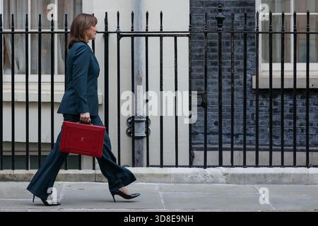 Rachel Reeves, Chancellor of the Exchequer, seen at 11 Downing Street ...