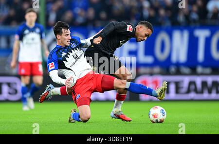 from left Nicolas Capaldo (HSV Hamburg), Johan Manzambi Freiburg ...