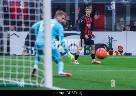 Alexis Saelemaekers of AC Milan seen in action during Serie A 2025/26 ...