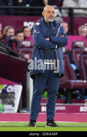 Nuno Espirit Santo manager of West Ham United during the Premier League ...