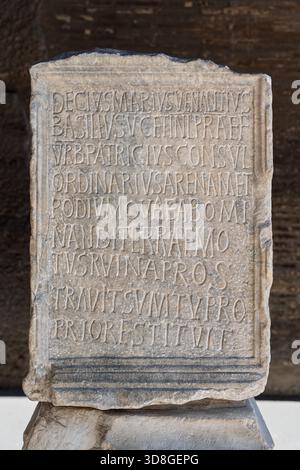 An ancient latin inscription on the marble slab Stock Photo - Alamy
