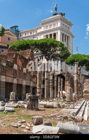 View of weathered, ancient stone statues and carvings resting under a ...
