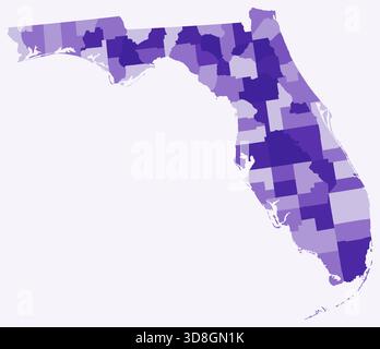 Map of Florida with counties. Just a simple state border map with ...
