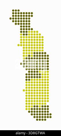 Togo dotted map. Digital style shape of Togo. Tech icon of the country ...