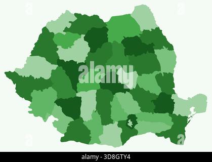 Map of Romania with regions. A simple country border map with regional ...