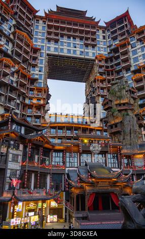 Historic ancient 72 Tujia Stilted Buildings Scenic Area or antique ...