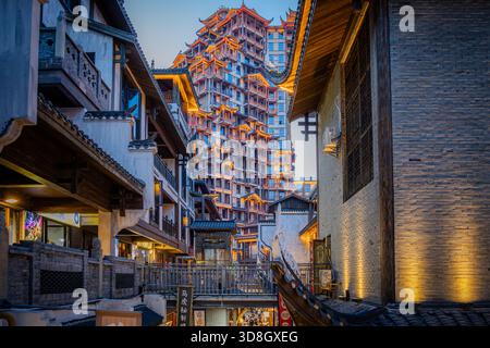 Historic Tujia Chinese stilted architecure building 72 Wonder Qilou ...