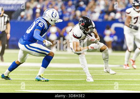 Houston Texans wide receiver Jayden Higgins (81) celebrates with ...
