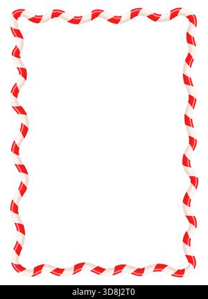 Christmas candy cane rectangle frame with red and white stripe. Xmas ...
