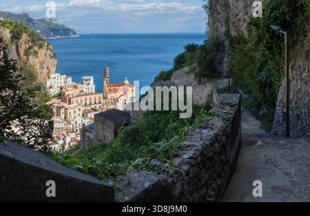 Atrani - Amalfi coast - The city with the church Chiesa di Santa Maria ...