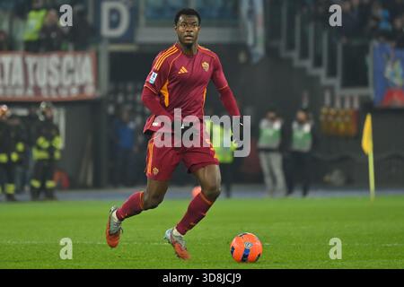 Olimpico Stadium, Rome, Italy - Evan Ndicka of AS Roma during the pre ...