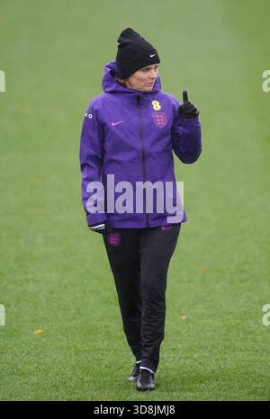 England manager Sarina Wiegman during a training session at St Georges ...