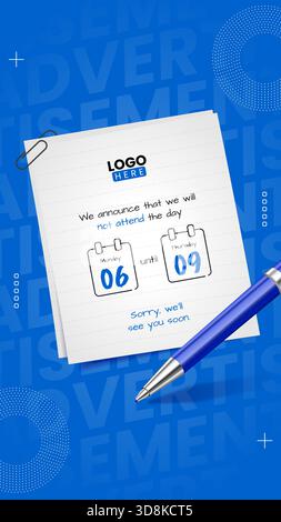 post design for an important announcement for social media, note, post ...