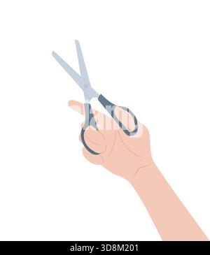Stationery sharp scissors, illustration, vector on a white background ...