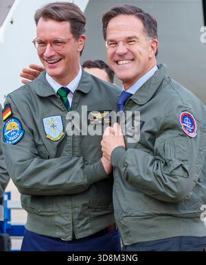 NATO Secretary General Mark Rutte, center, addresses the Security and ...