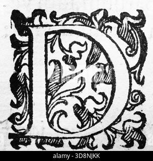 Initial, initial letter A, from: Ulysses Aldrovandi (1522-1603 ...