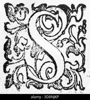 Initial, initial letter A, from: Ulysses Aldrovandi (1522-1603 ...