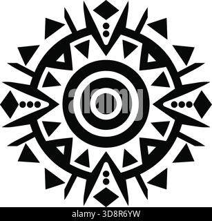 Simple abstract radial, concentric motif, mandala icon and symbol ...