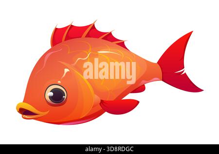 Cartoon Japanese red sea bream, tai, madai snapper, pagrus major fish ...