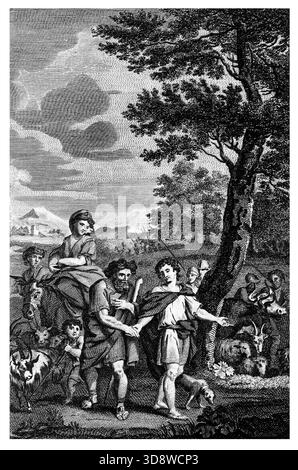 Illustration of the Seperation of Abraham and Lot Genesis from Antique ...