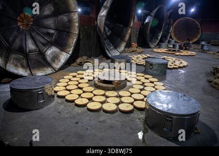 Inside view of a traditional bogra doi factory, where bangladesh's ...