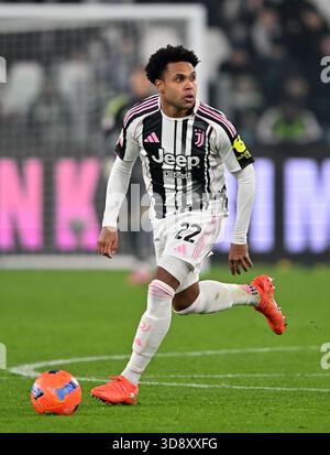 Weston McKennie of Juventus FC in action during the Serie A football ...