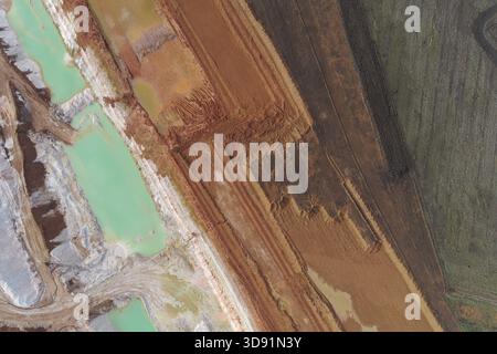 A drone shot of the rock pools at Dark Point Beach in New South Wales ...