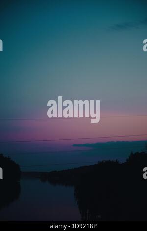 beautiful gradient sunset with trees Stock Photo - Alamy