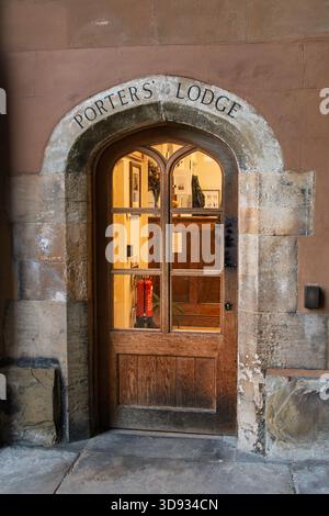 The door into the Porters Lodge in the Great Gate of Trinity College ...