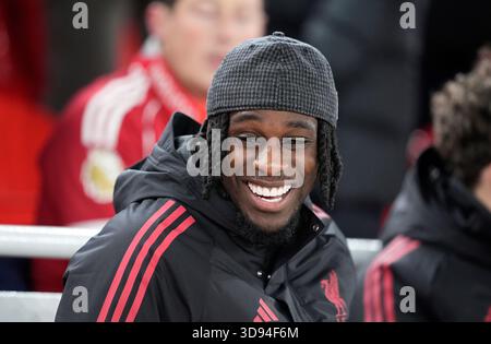 Liverpool's Jeremie Frimpong during the Premier League match at Anfield ...
