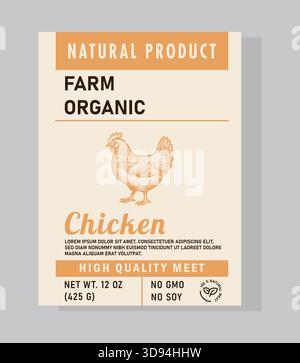Chicken label set. Food, poultry farm, meat, egg icon or logo ...