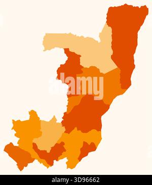 Republic of the Congo political map of administrative divisions ...