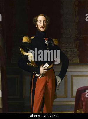 Portrait of Prince Ferdinand Philippe, Duc d'Orléans Before the Château ...