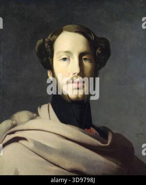 Portrait of Prince Ferdinand Philippe, Duc d'Orléans Before the Château ...